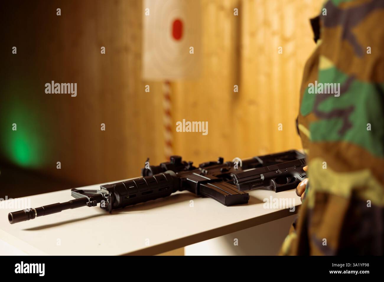 Army soldier doing intensive shooting course designed to elevate ...