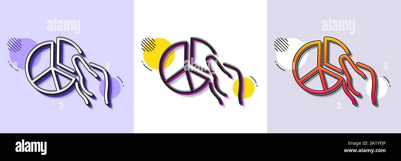 Pie chart line icon. Presentation graph sign. Halftone dotted pattern. Vector Stock Vector Image ...