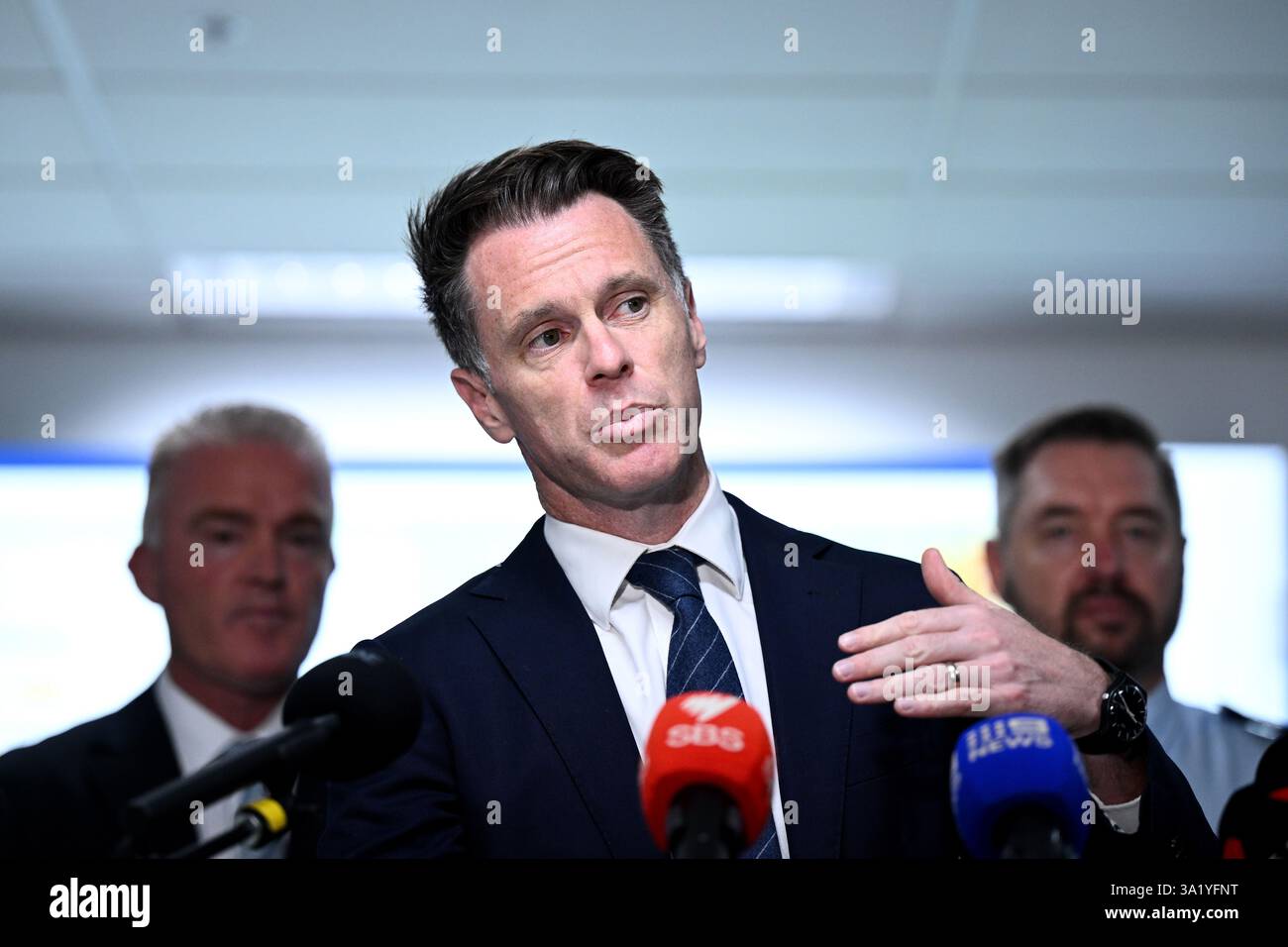 Sydney, Australia. 11th Mar, 2025. NSW Premier Chris Minns addresses ...