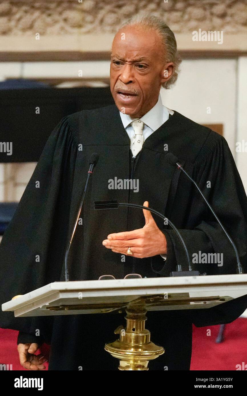 Al Sharpton speaks during a ceremony in celebration of Roberta Flack's ...