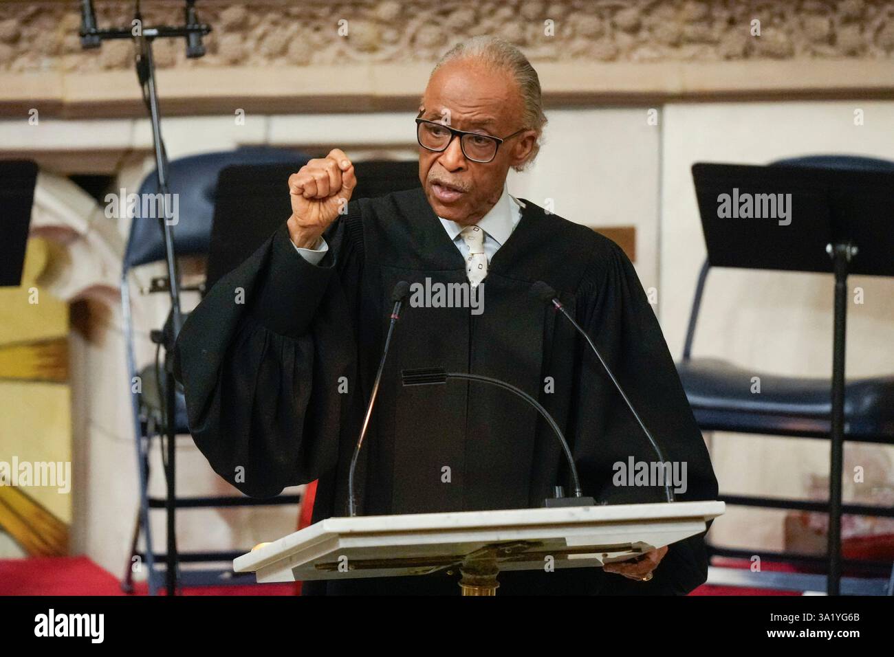 Al Sharpton speaks during a ceremony in celebration of Roberta Flack's ...