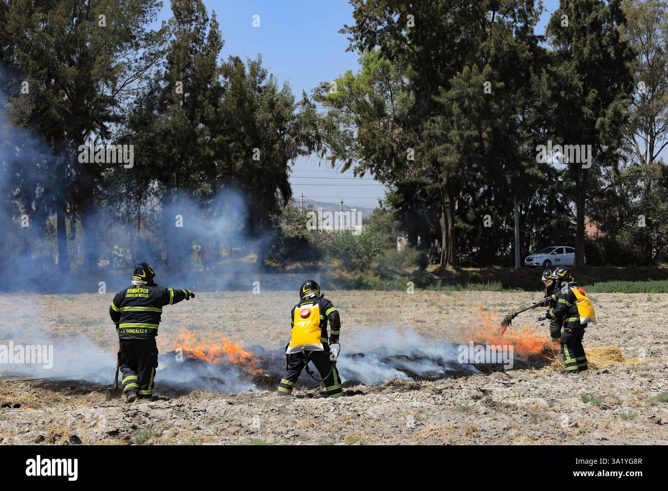 Mexico City, Mexico. 10th Mar, 2025. A member of the Mexico City Fire ...