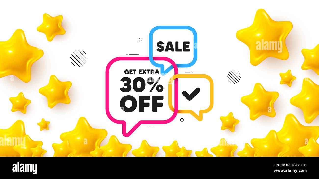 Sale 30 percent banner. Discount sticker shape. Winner banner with 3d ...