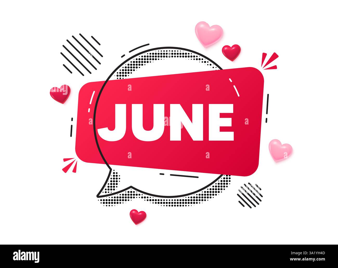 June month icon. Event schedule Jun date. Chat speech bubble. Vector ...
