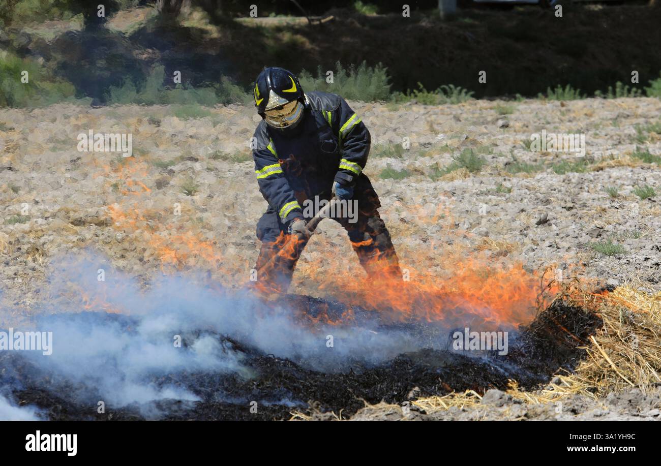 Mexico City, Mexico. 10th Mar, 2025. A member of the Mexico City Fire ...