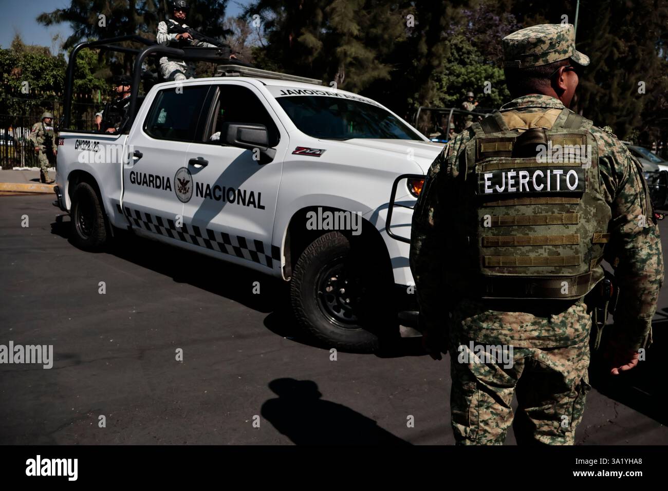 March 10, 2025, Mexico City, Cdmx, Mexico: Patrol units from the ...