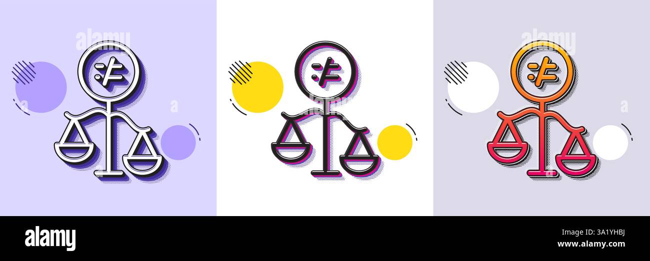 Discrimination line icon. Gender inequality scales sign. Halftone ...