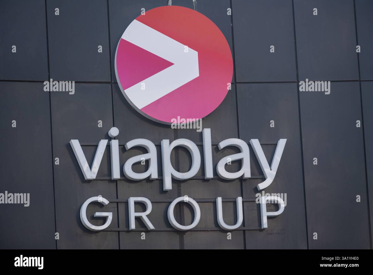 Logo of Viaplay Group at Strandlodsvej located on the island of Amager ...