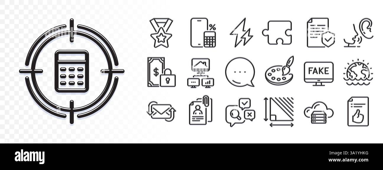 Certificate, Winner ribbon and Disaster line icons for web app. Pictogram icon. Glare of light ...