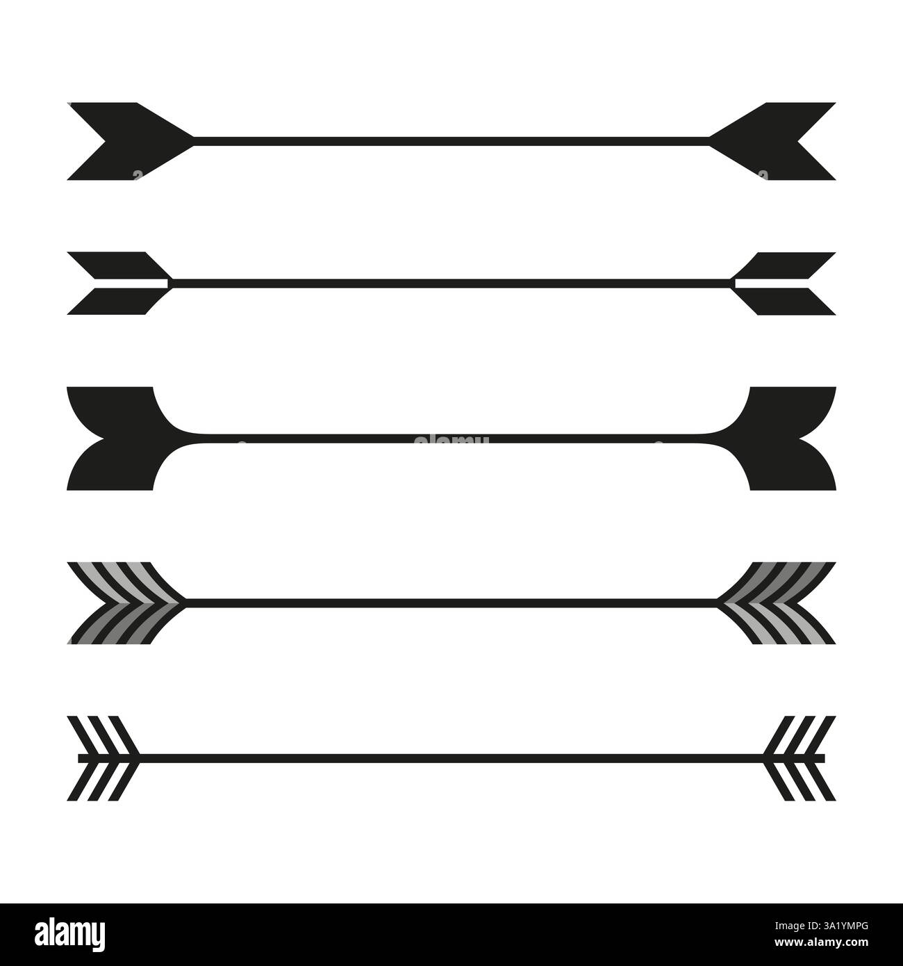 Black Arrow Icons Navigation Vector Symbols Linear Direction Shapes White Background Design