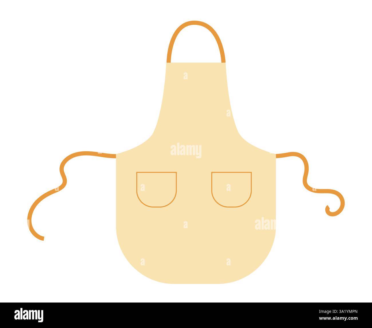 Bib Apron Scalloped technical fashion illustration. Chef uniform for ...
