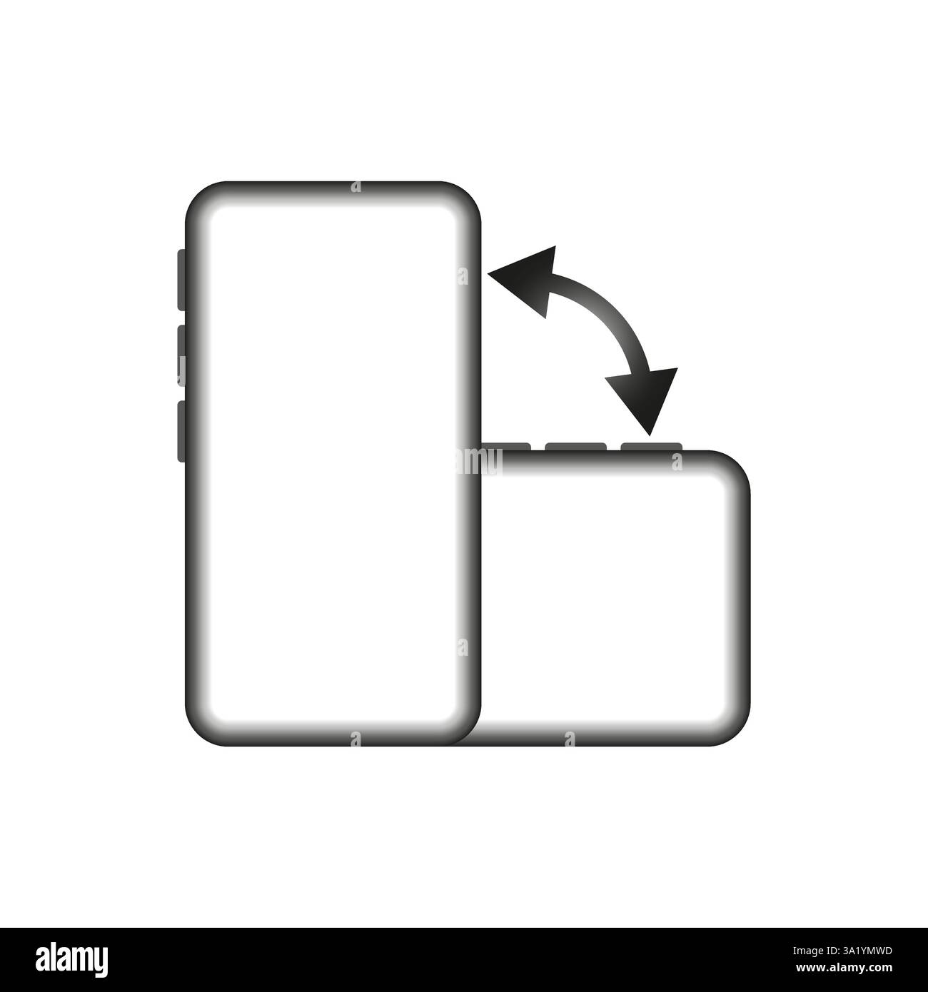 Phone rotate icon. Screen vector symbol. Black arrow shape. White background design Stock Vector ...