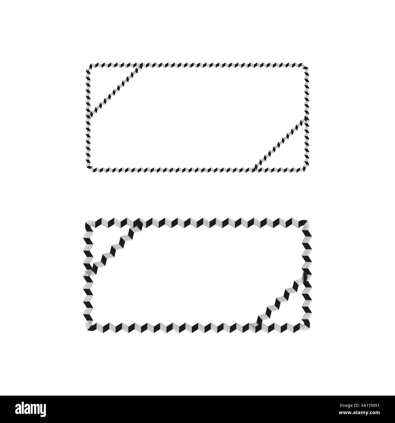 Envelope outline. Geometric mail shape. Abstract postal symbol. Black ...