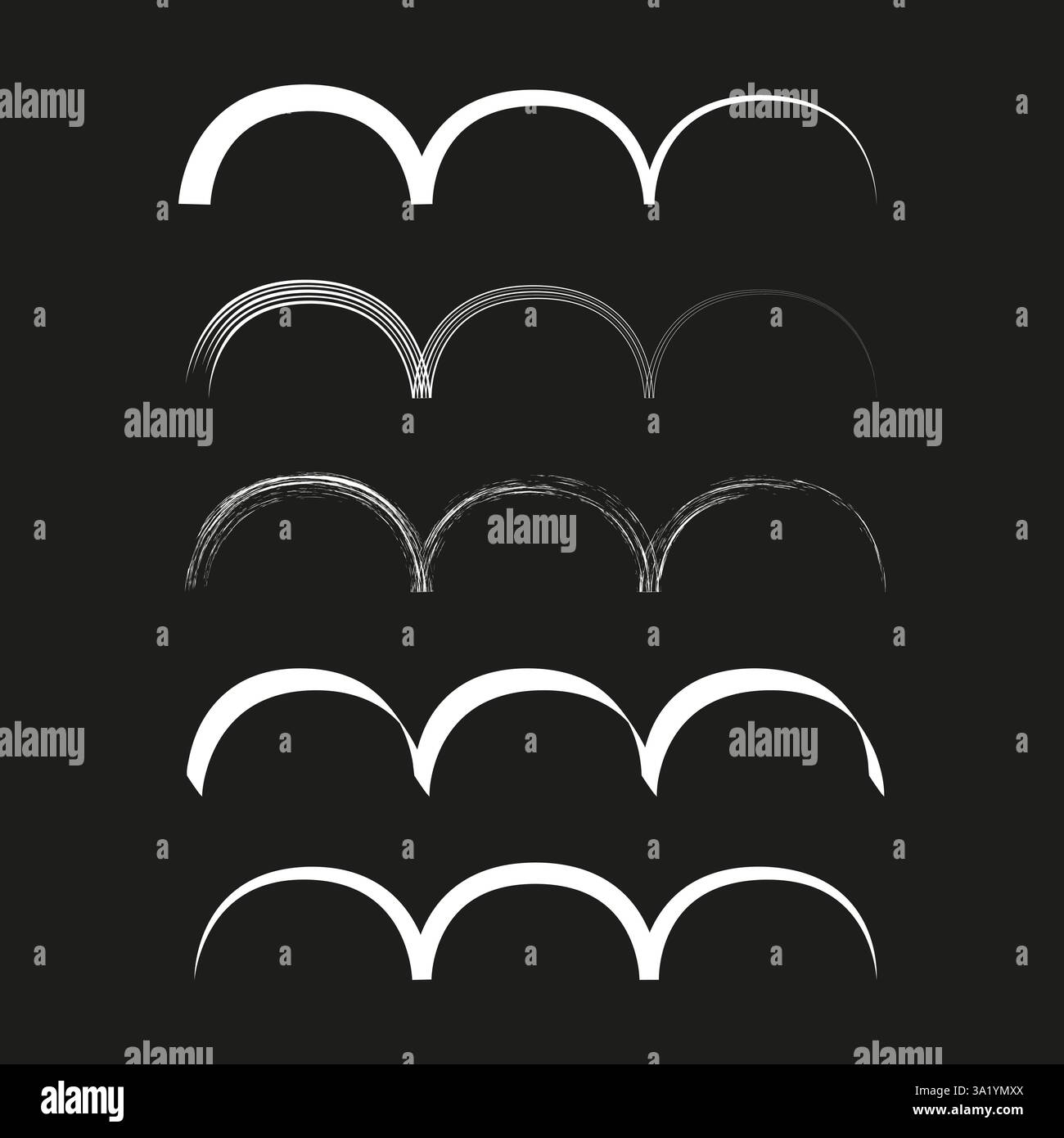 Curved line pattern. Abstract arc shapes. Decorative arch elements ...