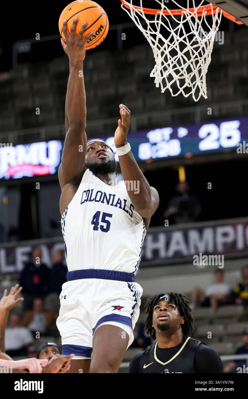 INDIANAPOLIS, IN - MARCH 10: Robert Morris Colonials forward Ismael ...
