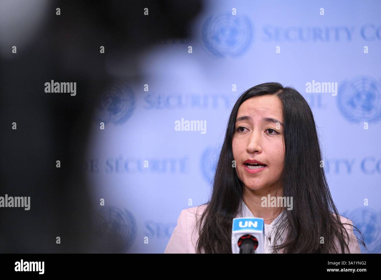 Mission of Denmark briefer Asada Mariam Ray Mohammad speaks on the ...