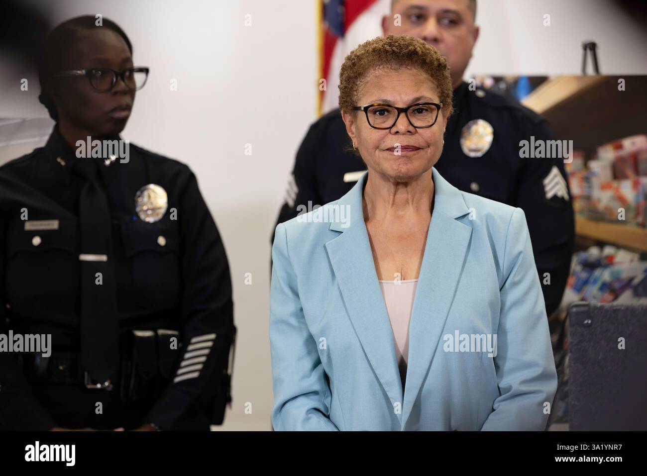 Los Angeles, United States. 10th Mar, 2025. Los Angeles Mayor Karen ...