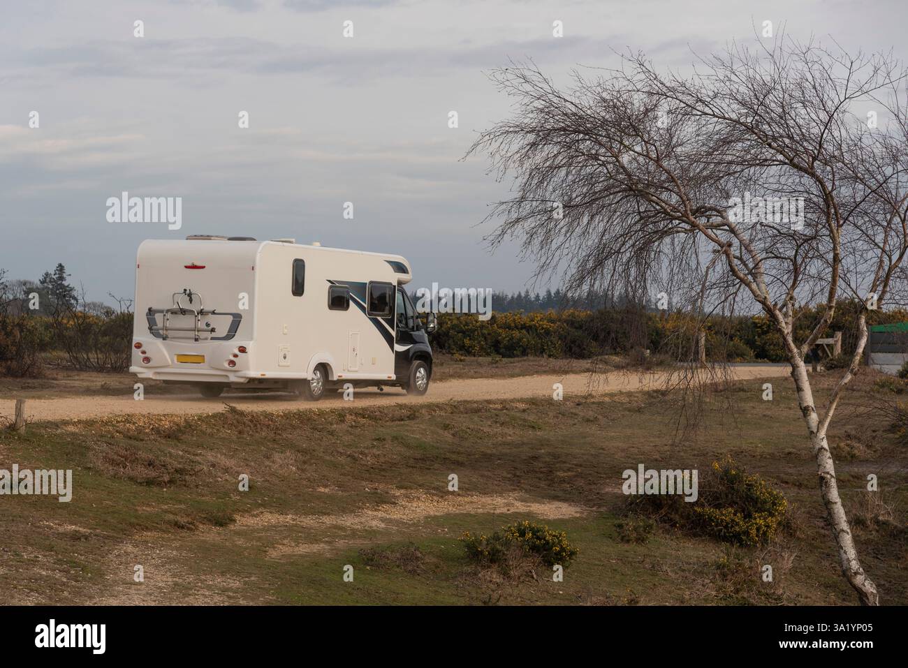 Southern England UK. 09.03.2025. Motorhome driving through the southern ...