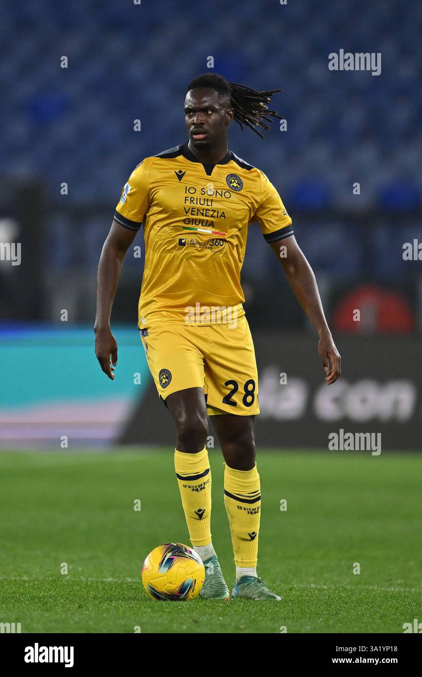 Rome, Italy. 10th Mar, 2025. Oumar Solet of Udinese Calcio is in action ...