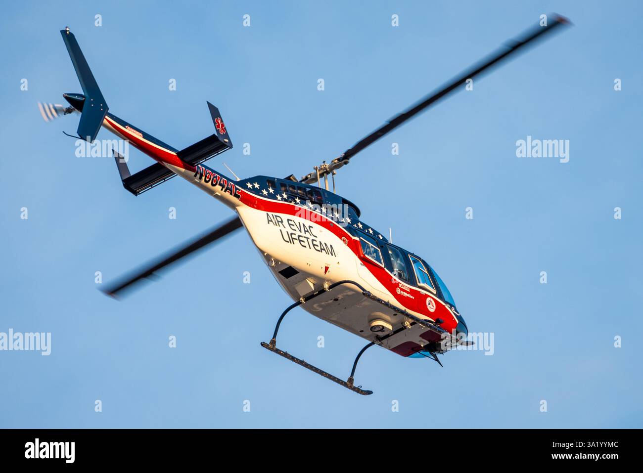Medivac helicopter en route to Emory University Hospital in Atlanta ...