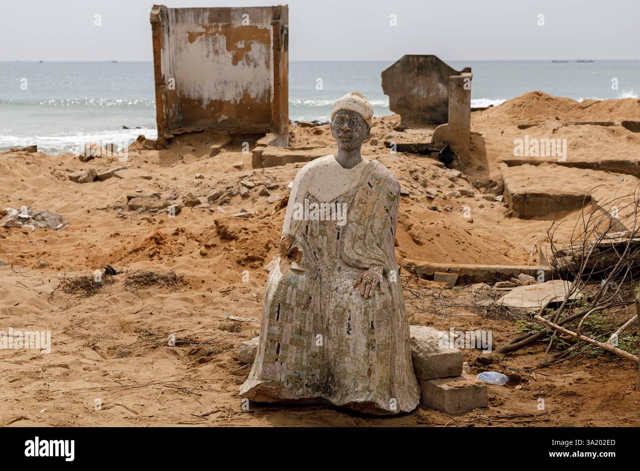 A sculpture of Afeli Bernice Adzo's great-grandfather sits in a family ...