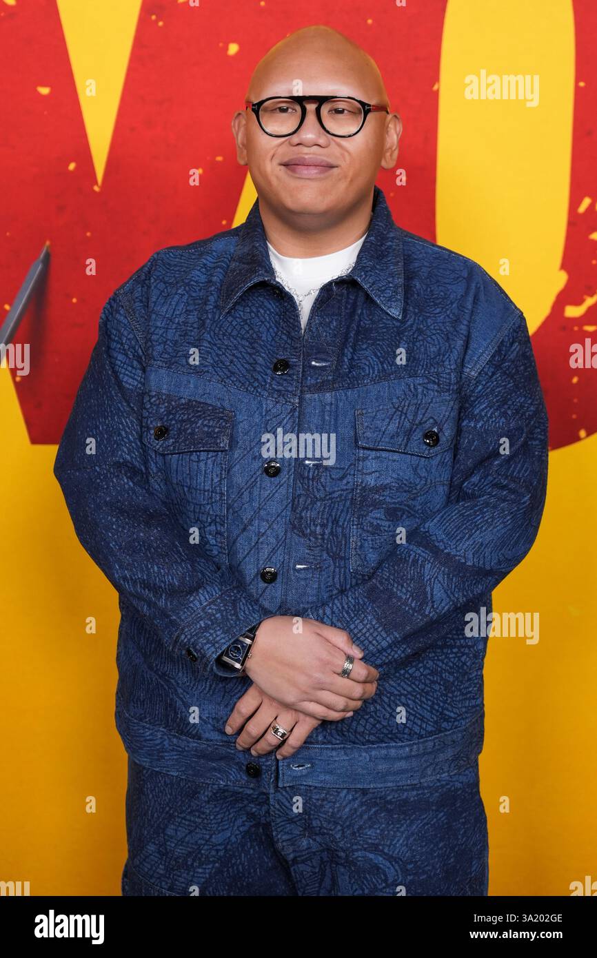 Jacob Batalon arrives at the premiere of "Novocaine" on Monday, March ...