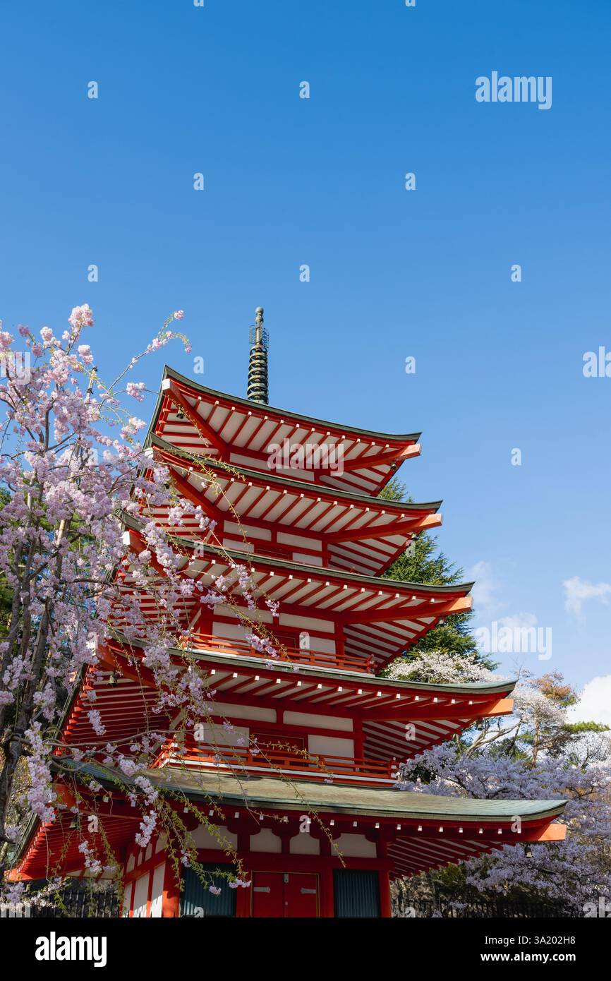 Fujiyoshida, Yamanashi, Japan - APR 17, 2024: Arakura Fuji Sengen Jinja ...