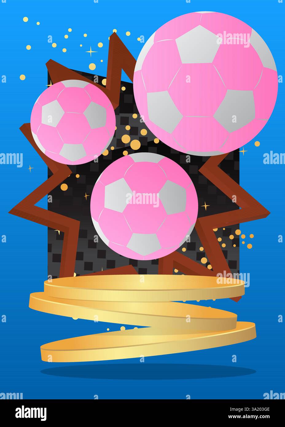 Mockup product display with Football Ball. Vector cylinder pedestal ...