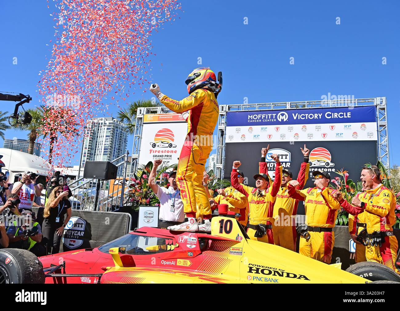 2025 Firestone Grand Prix of St. Petersburg winner Alex Palou exits his ...