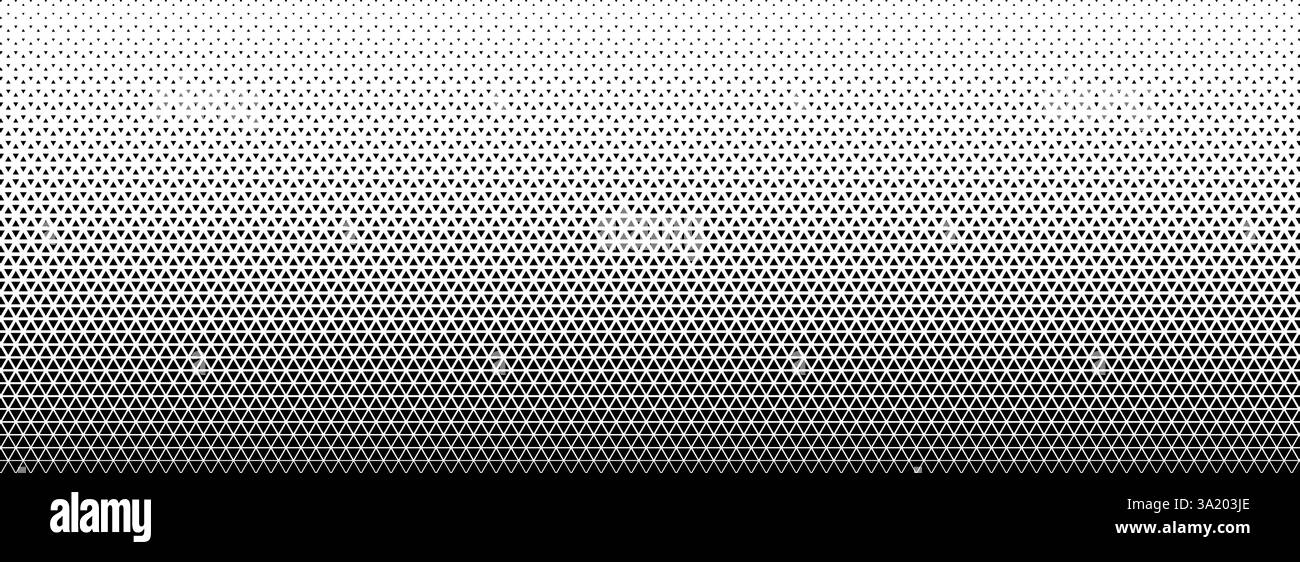 Triangle halftone gradient texture. Black geometric triangular tech ...