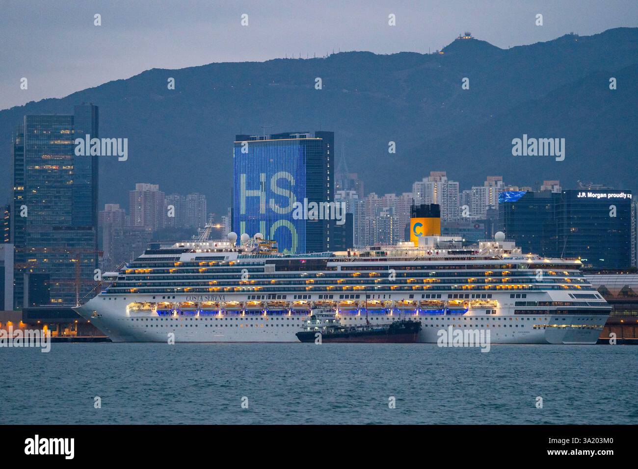 Hong Kong,China.9th March 2025. Cruise ship Costa Serena berths at Kai ...