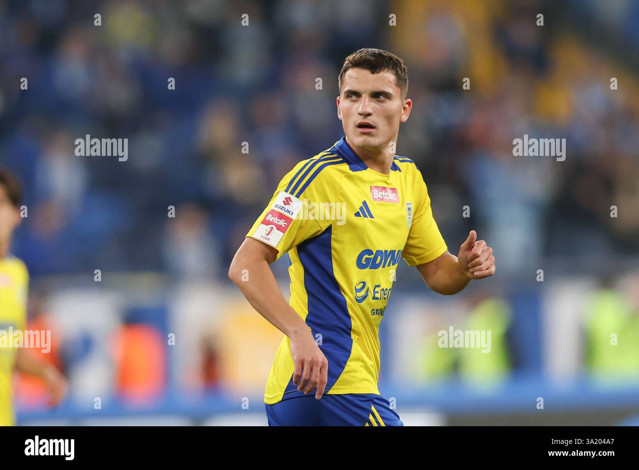 Chorzow, Poland. 08th Mar, 2025. Filip Kocaba of Arka Gdynia seen ...