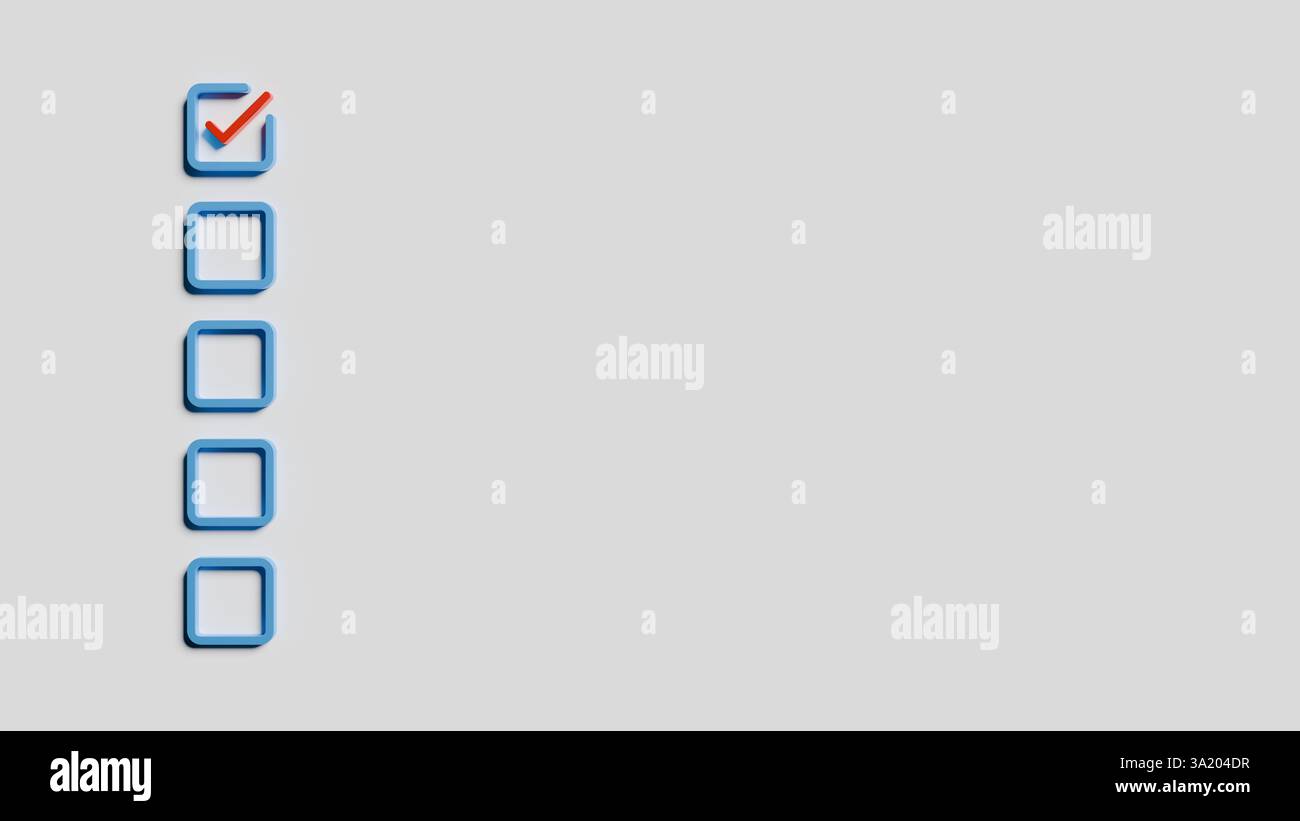 simple checklist design features one checked box in red, indicating ...
