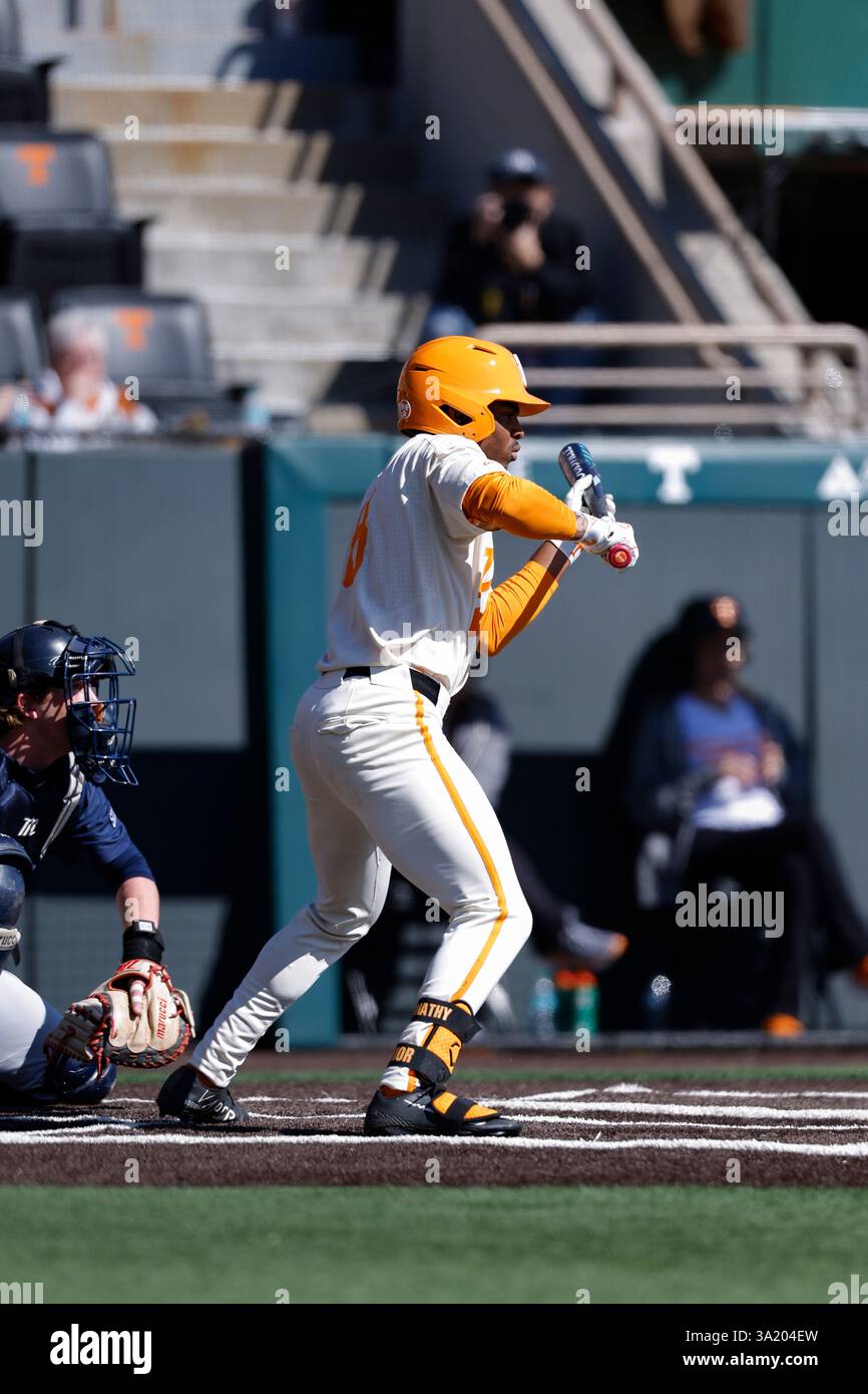 Tennessee Volunteers designated hitter Jay Abernathy (8) at bat against ...