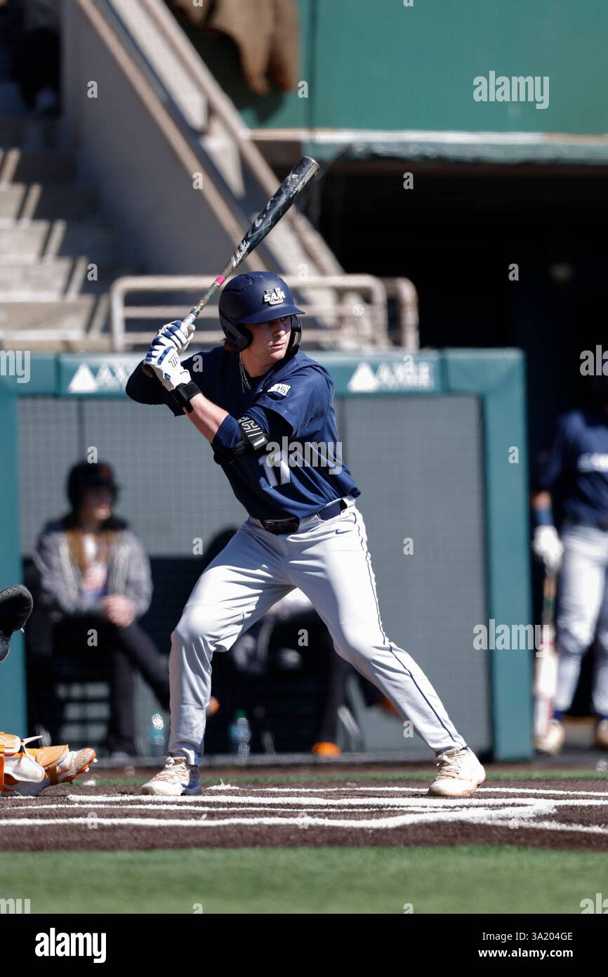 Samford Bulldogs catcher Hayden Perry (17) at bat against the Tennessee ...
