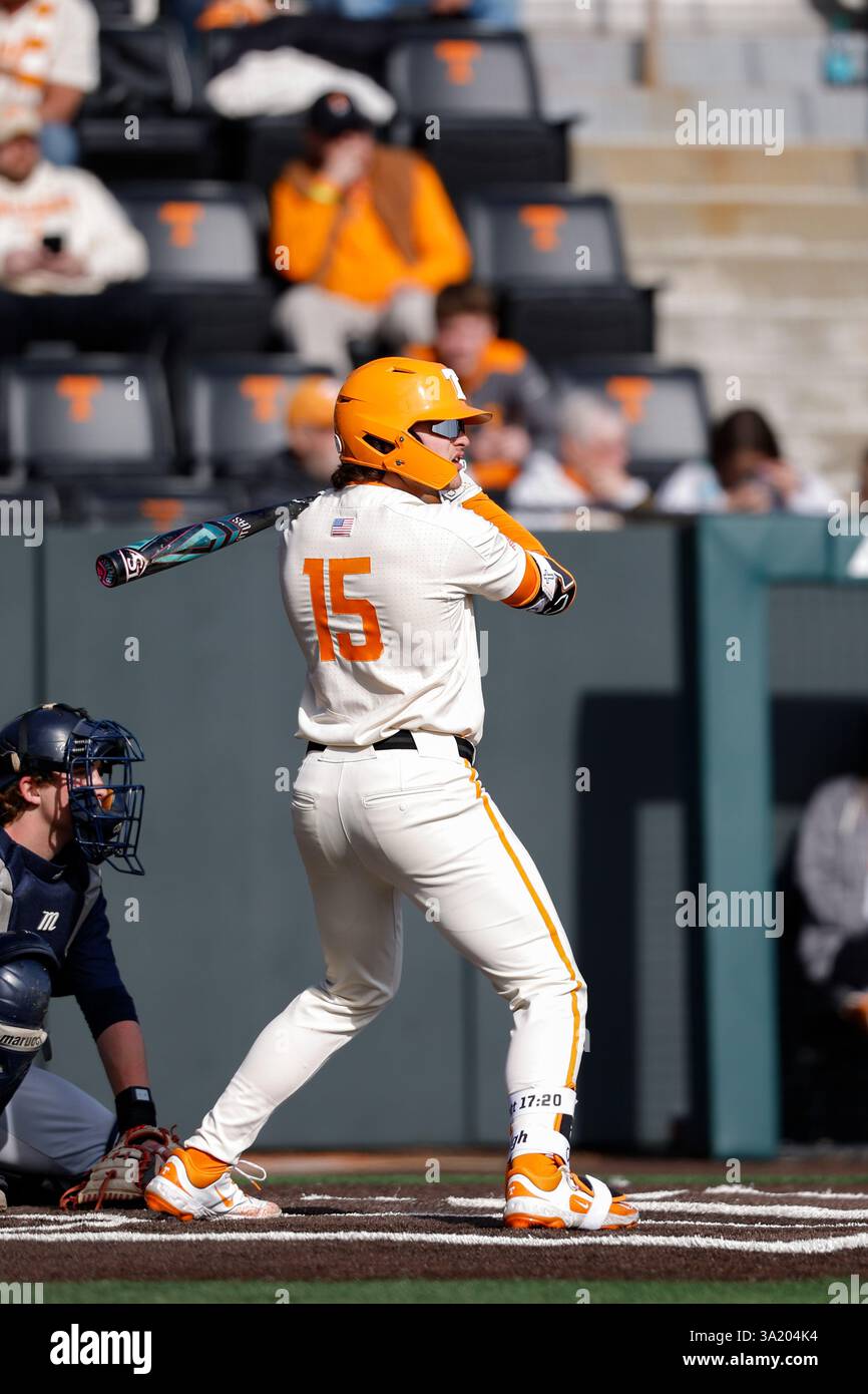 Tennessee Volunteers pinch hitter Hunter High (15) at bat against the ...