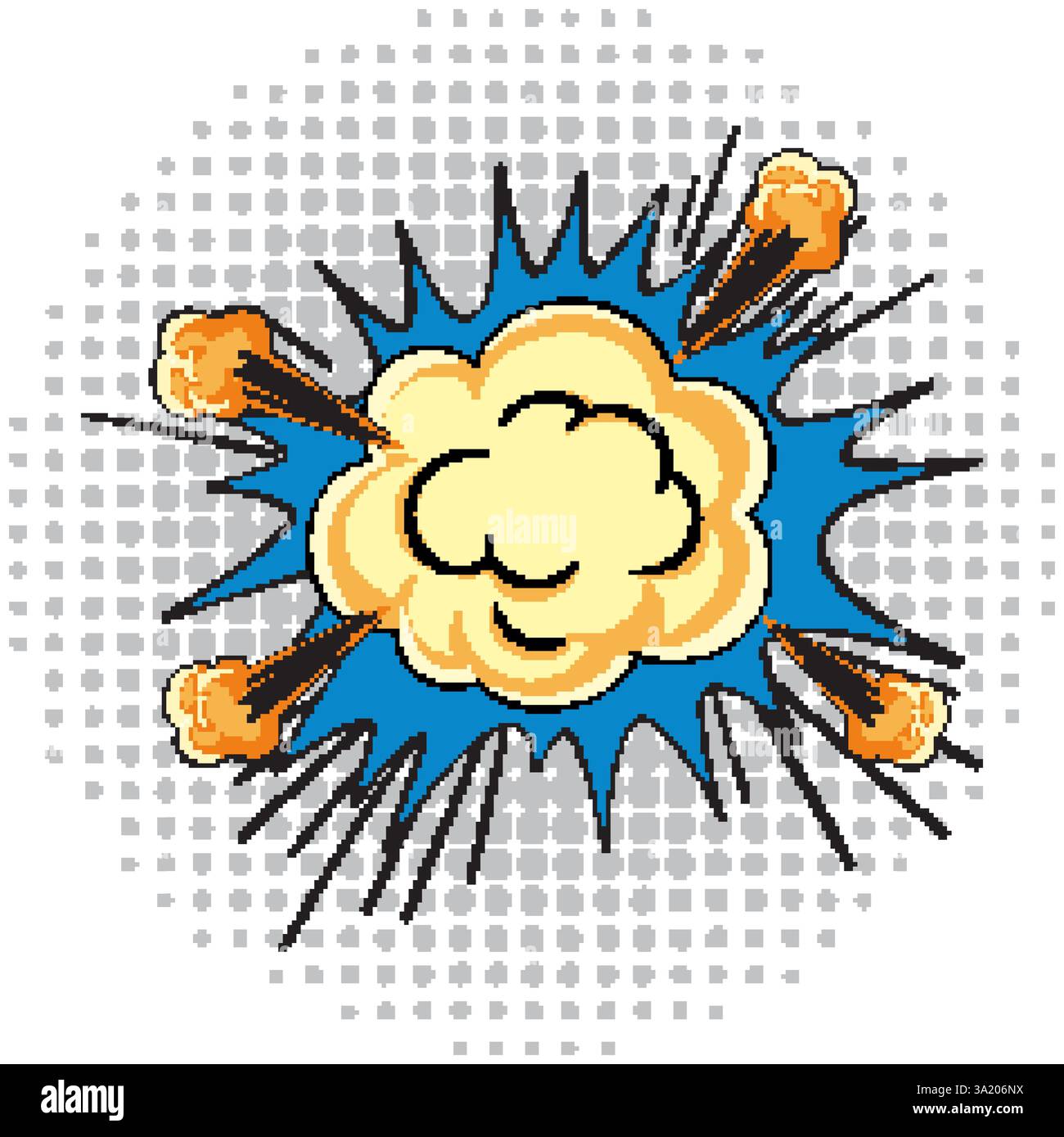 Colorful comic explosion with smoke clouds and dynamic burst effects ...
