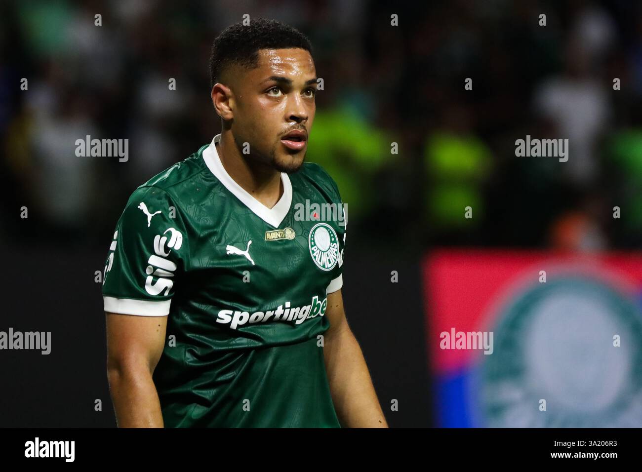 Vitor Roque of Palmeiras during the match against São Paulo in the semi ...