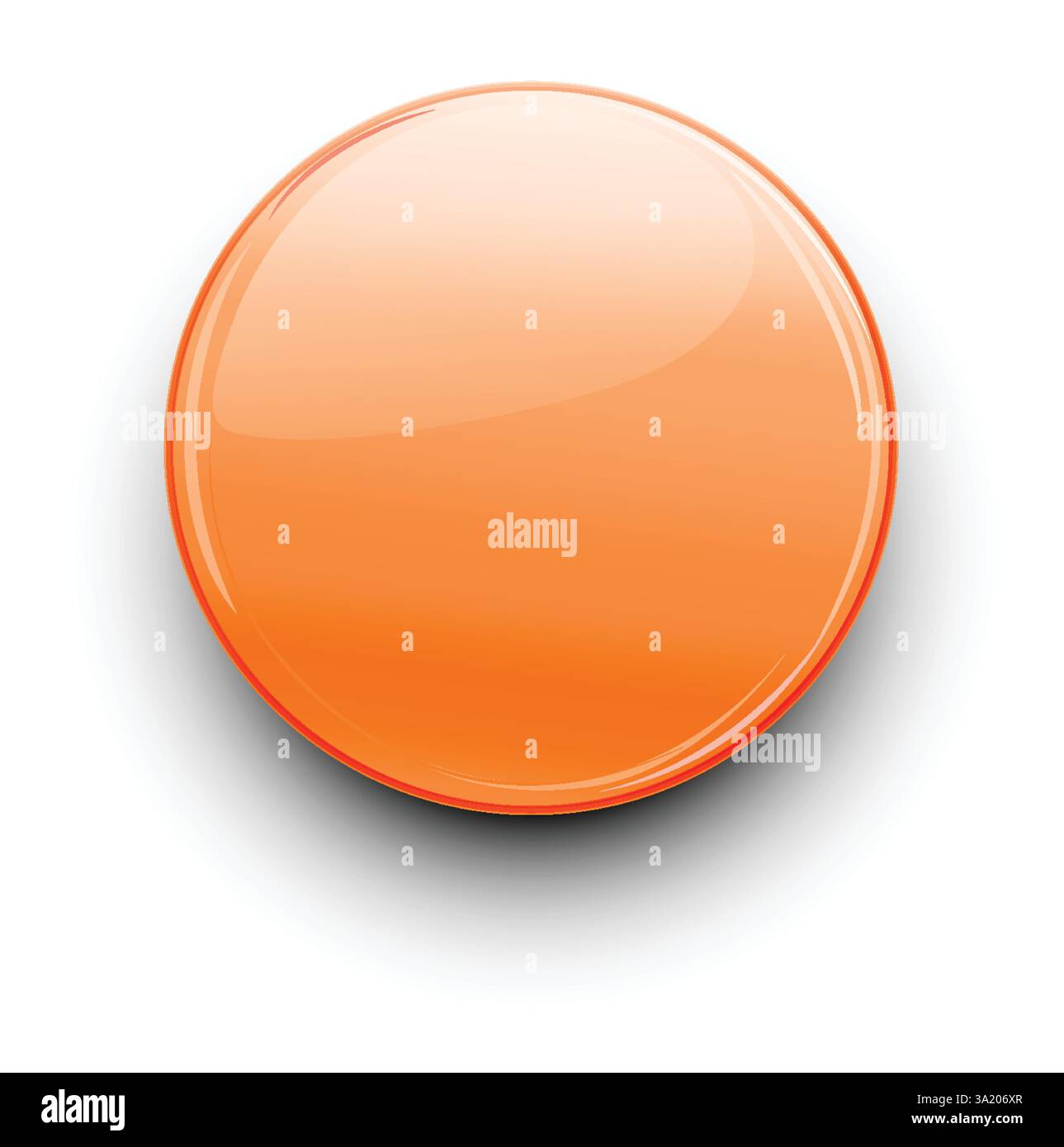 Bright orange button with a glossy finish Stock Vector Image & Art - Alamy