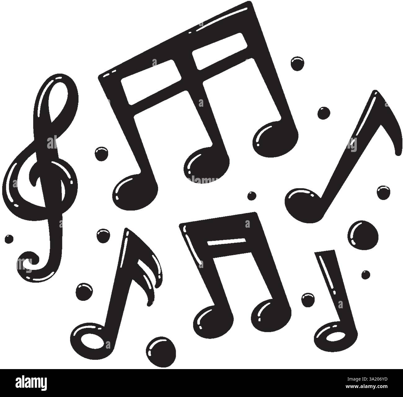 Vector art of various musical notes and symbols Stock Vector Image ...