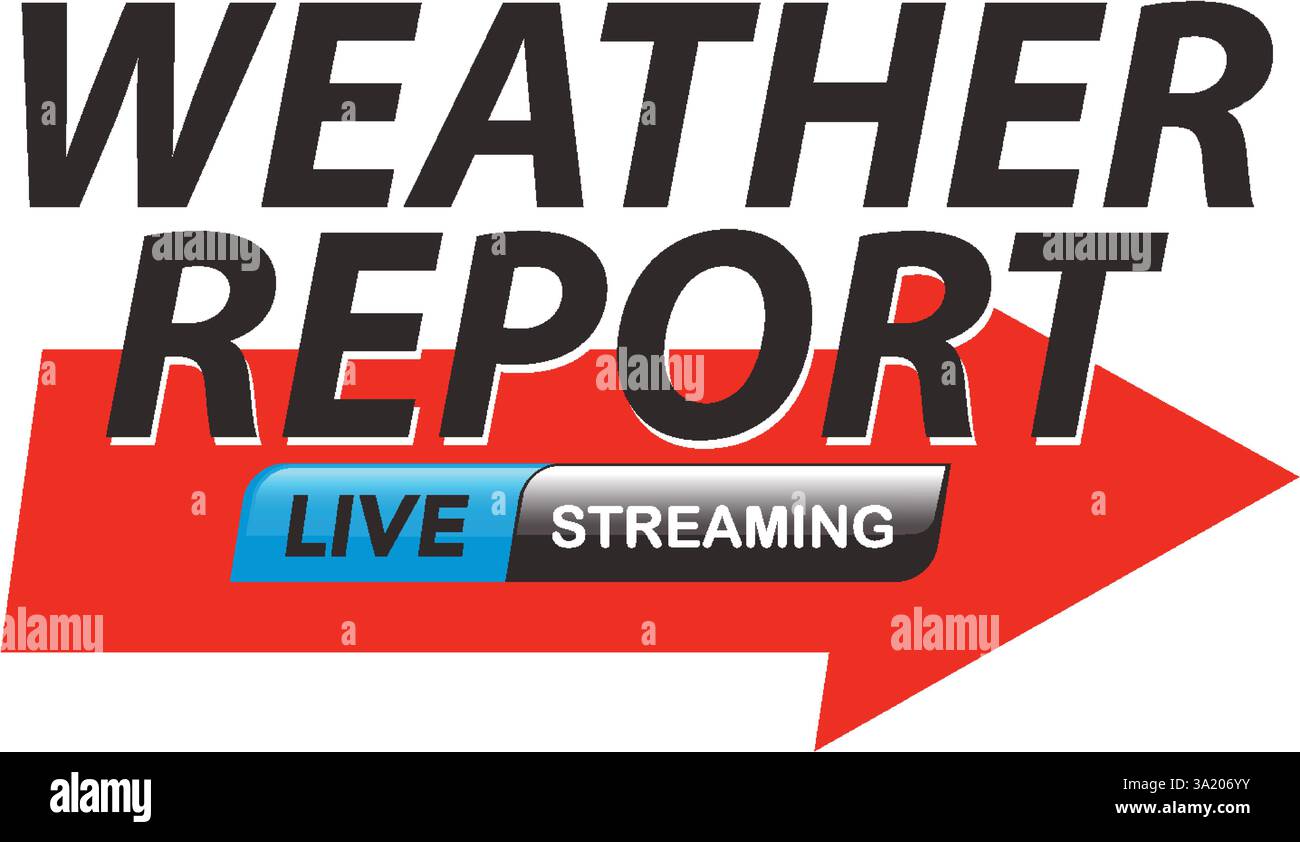 Bold vector illustration featuring a weather report icon with live ...