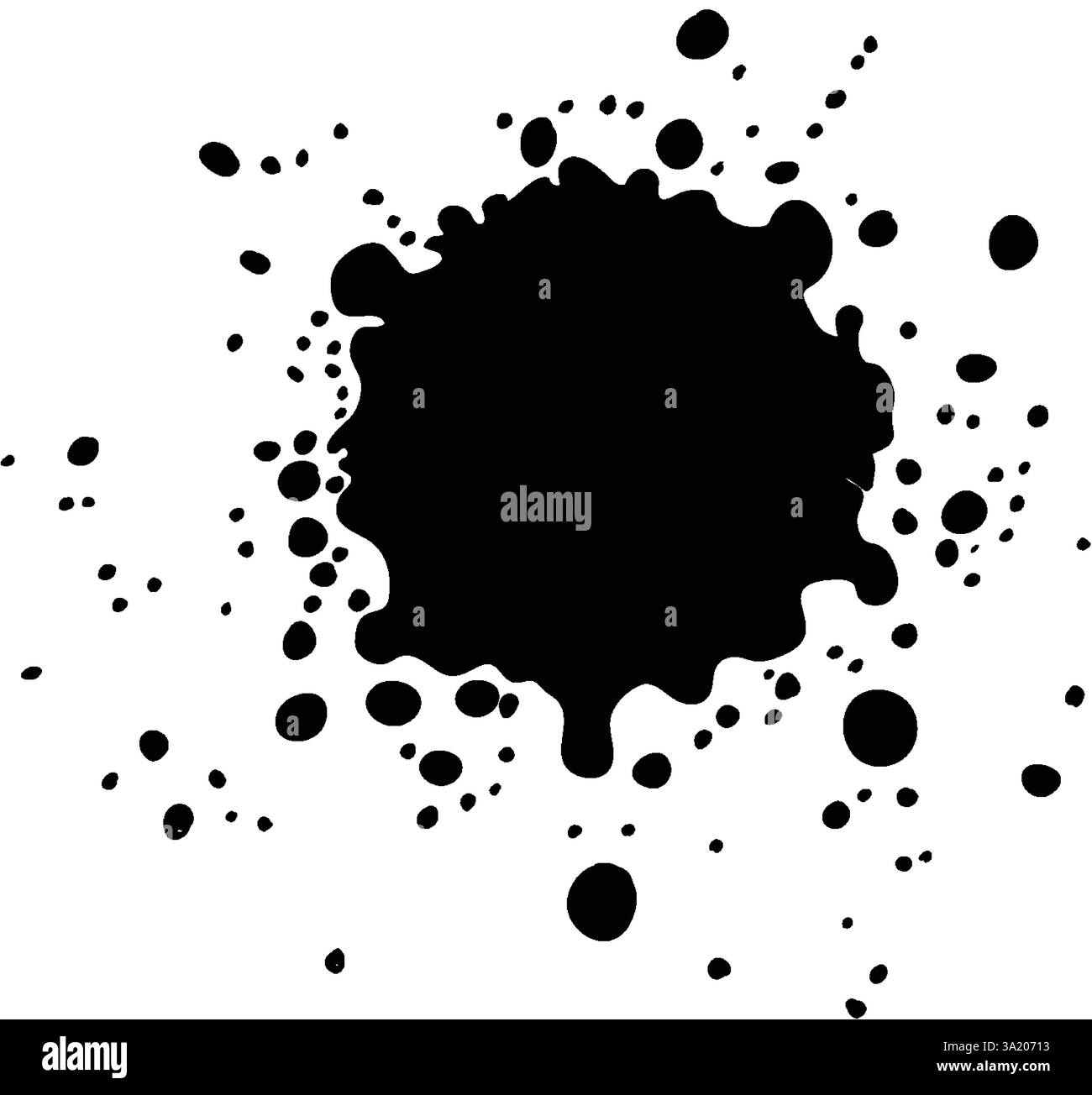 Dynamic black ink splatter illustration with bold contrast and organic ...