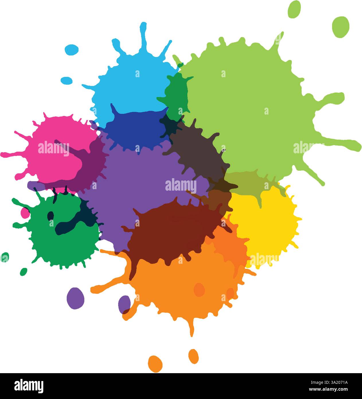 Dynamic vector illustration featuring overlapping colorful paint ...