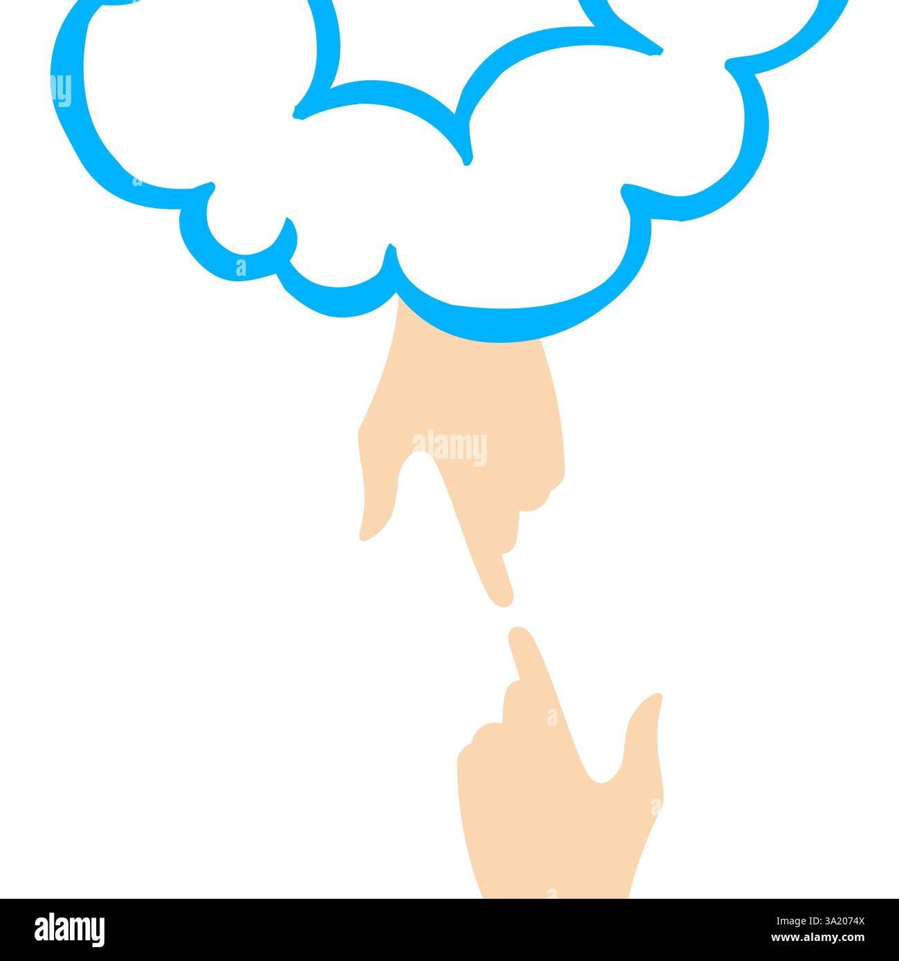 God help. Contact of man with God. Heavenly and earthly. Flat vector ...