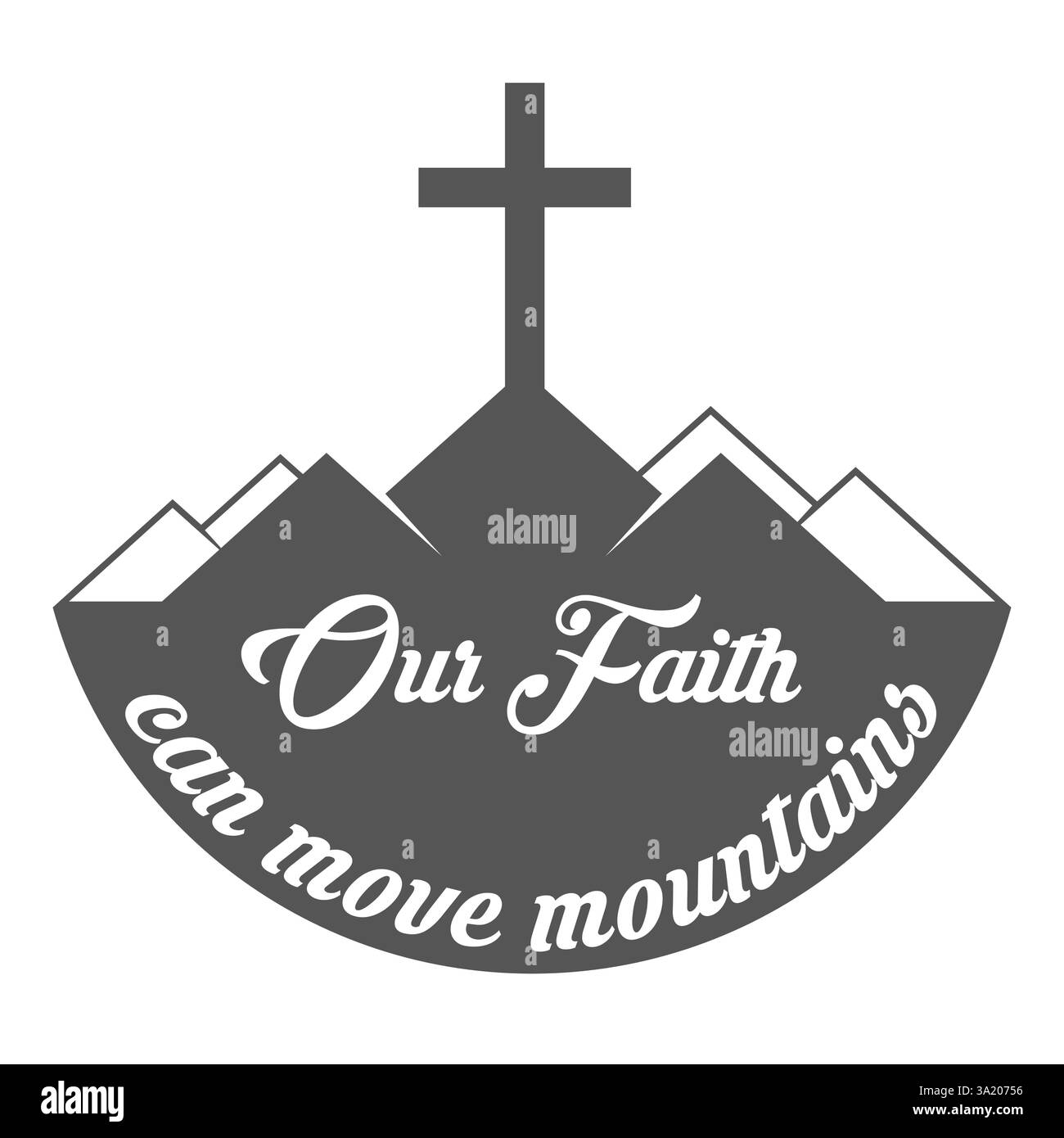 Our faith can move mountains. Flat vector illustration isolated on ...