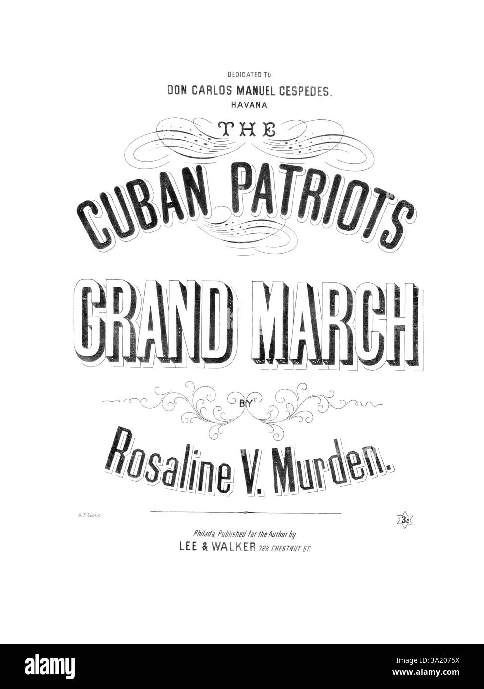 The Cuban Patriots Grand March, 1869 Sheet Music Stock Photo - Alamy