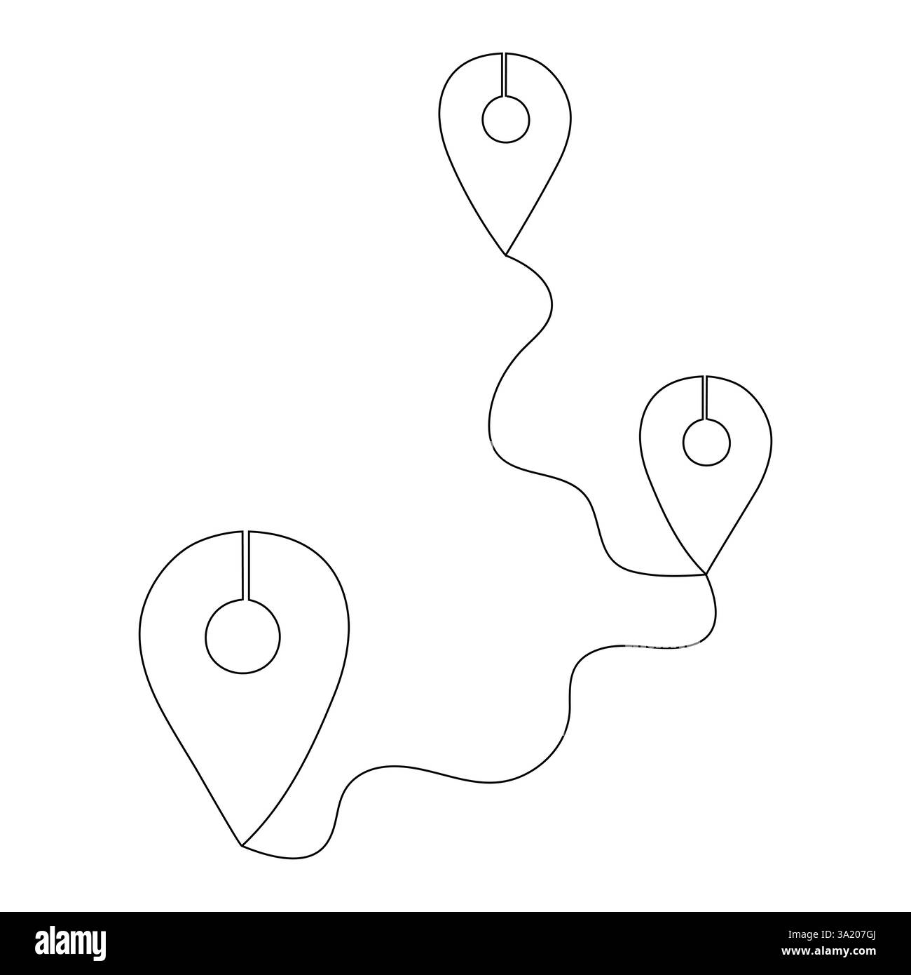 Continuous single line art drawing mark location hand drawn outline ...