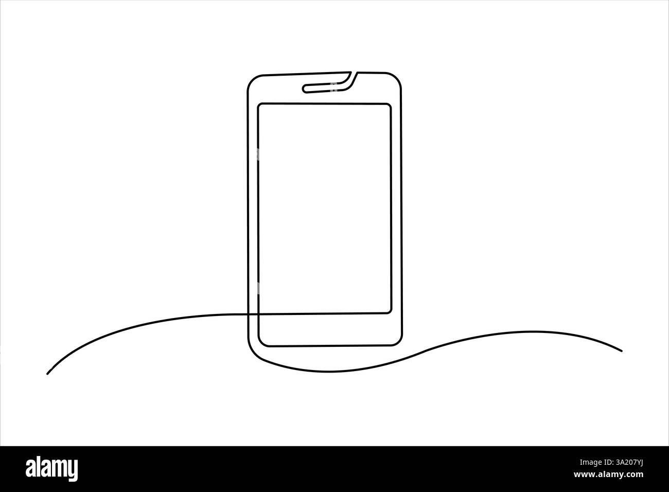 Continuous one line art drawing of smartphone. Mobile phone touch ...