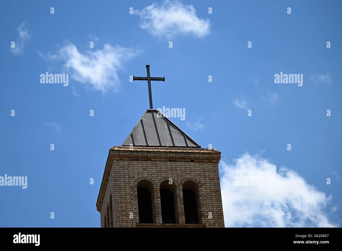 Canberra, Australia. 11th Mar, 2025. The cross on top of Saint ...