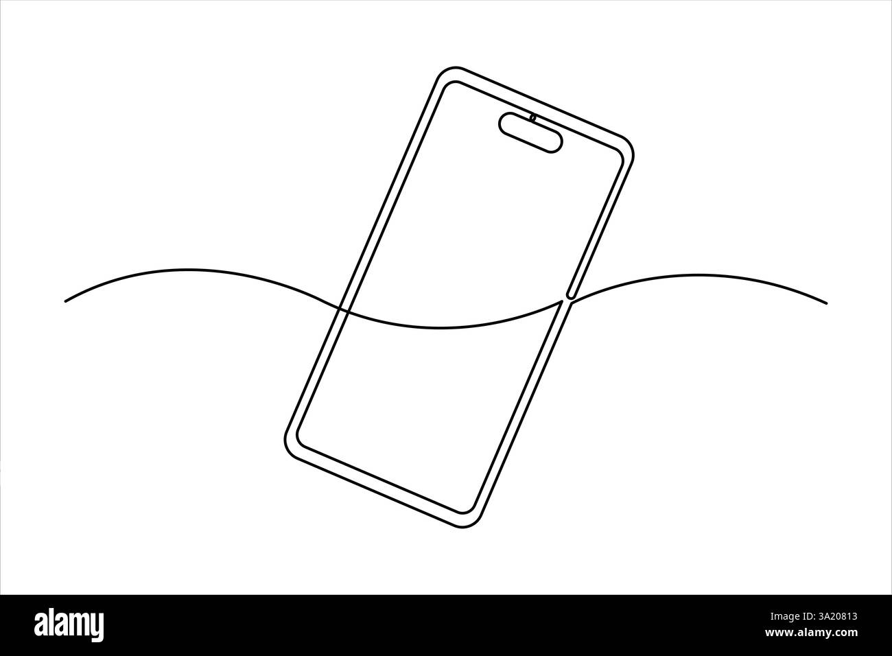 Continuous one line art drawing of smartphone. Mobile phone touch ...